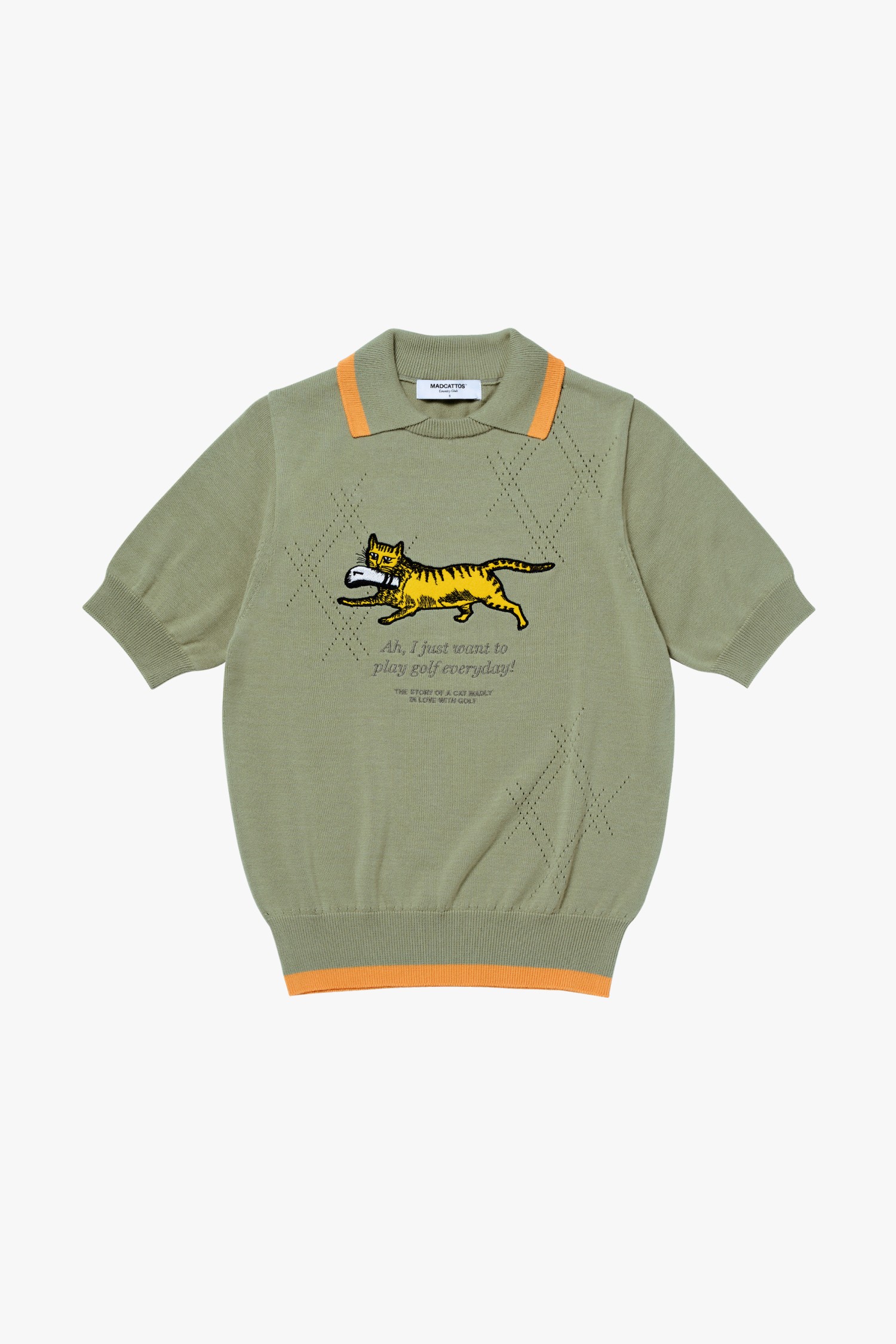 MCC W BIG LOGO COLLAR SWEATER-KAKHI_MADCATTOS™