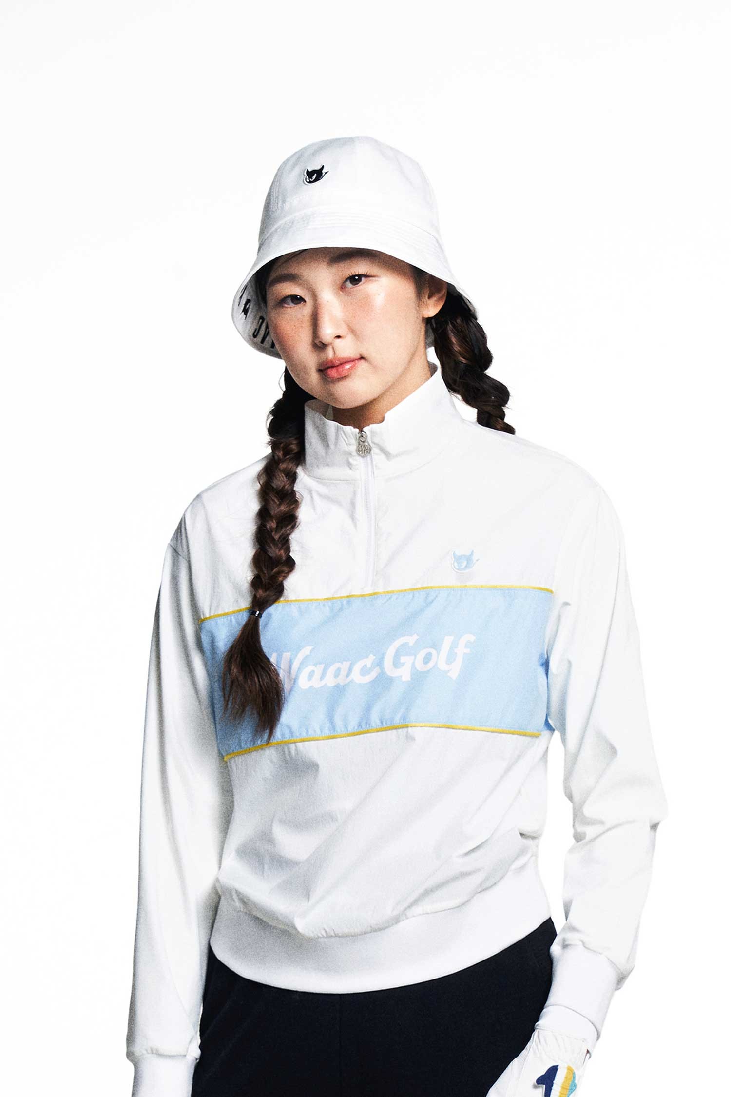 Women Woven Hybrid Quarter-Zip Pullover_WAAC