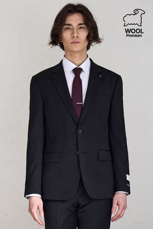 [STCO] WOOL 사방스판 에센셜 슈트 자켓_블랙 (클래식핏)