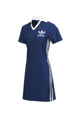 아디다스 W 아디컬러 3S 핀스트라이프 카라 반팔 드레스 (IX5509)_ADIDAS - 코오롱몰