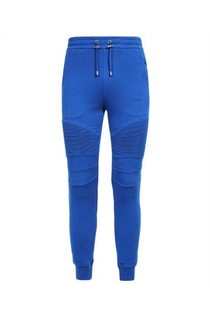 발망 남성 팬츠 Balmain AH1OB000BB66 RIBBED BALMAIN PRINTED Trousers Blue N05 ...