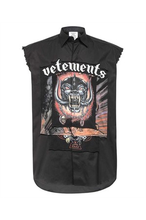 베트멍 남성 셔츠 Vetements UE64SH250B MOTORHEAD SLEEVELESS JERSEY Shirt Black ...