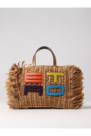 에트로 여성 숄더백 Etro bag in woven raffia with fringes NB03_ETRO - 코오롱몰