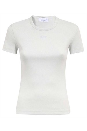 오프화이트 여성 티셔츠 Off White OWAA065S24JER001 OFF STAMP RIB BASIC T shirt ...