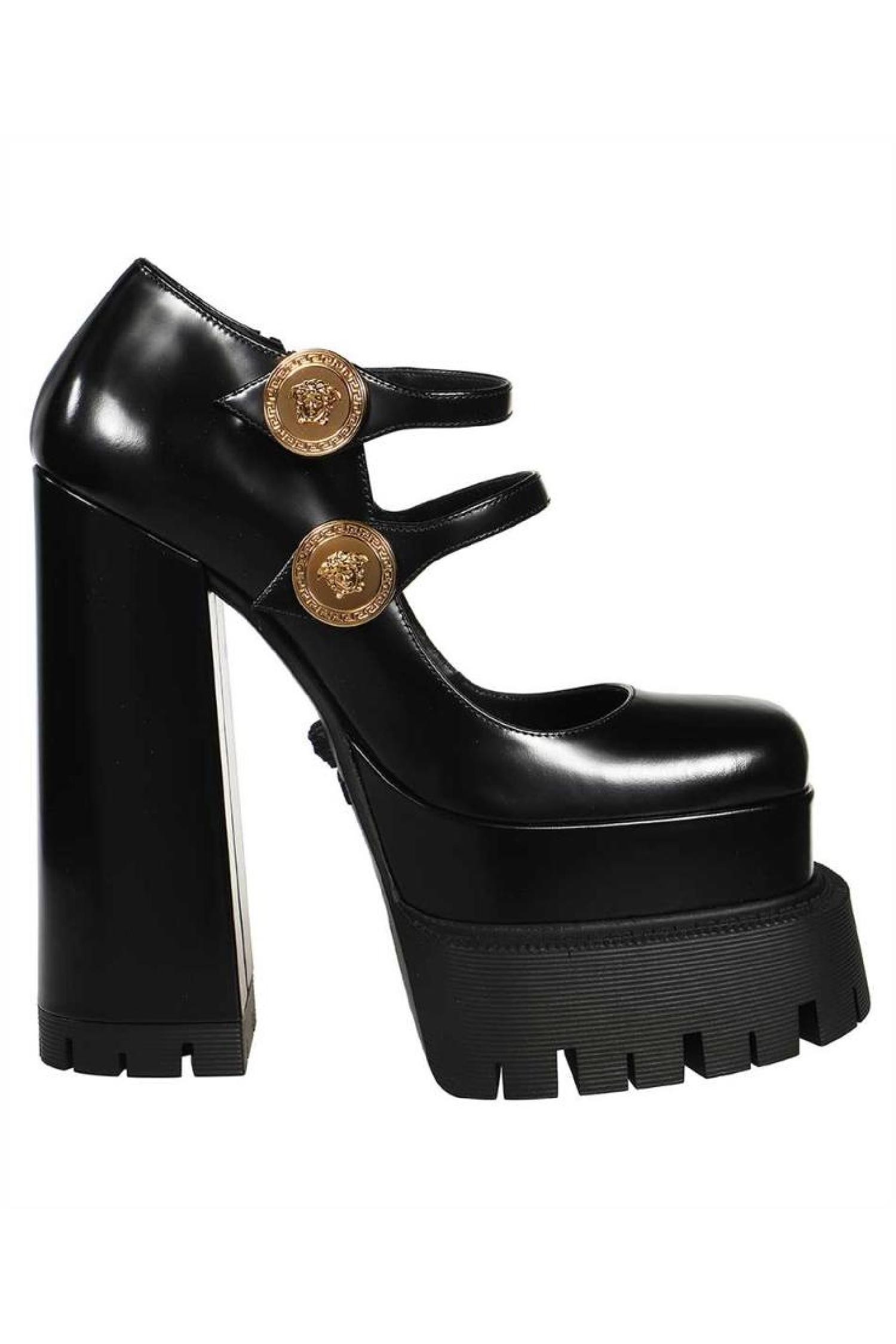 베르사체 여성 샌들 Versace 1007140 DVT51 MEDUSA AEVITAS PLATFORM Sandals Black ...