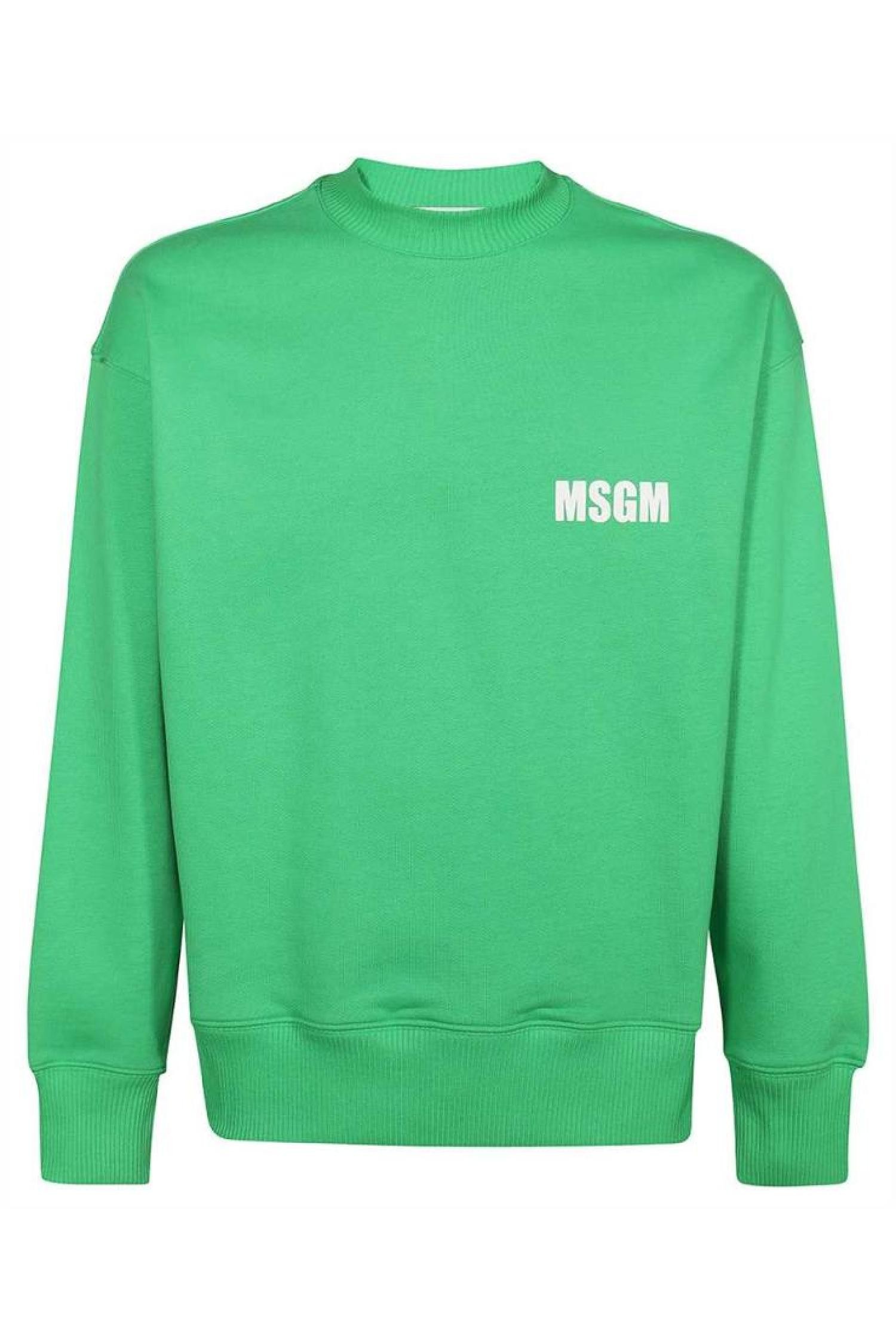 엠에스지엠 남성 맨투맨 후드 MSGM 3440MM161 237001 SOLID COLOR COTTON CREWNECK MSGM LOGO AND QUOTE Sweatshirt ...