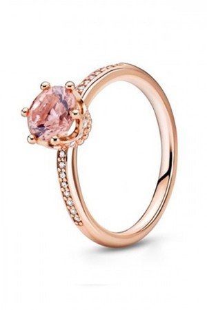 판도라 클리어 스파클링 크라운 로즈 반지 188289C01_PANDORA