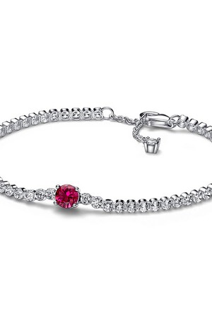 판도라 레드 스파클링 라운드 테니스 팔찌 592403C01_PANDORA