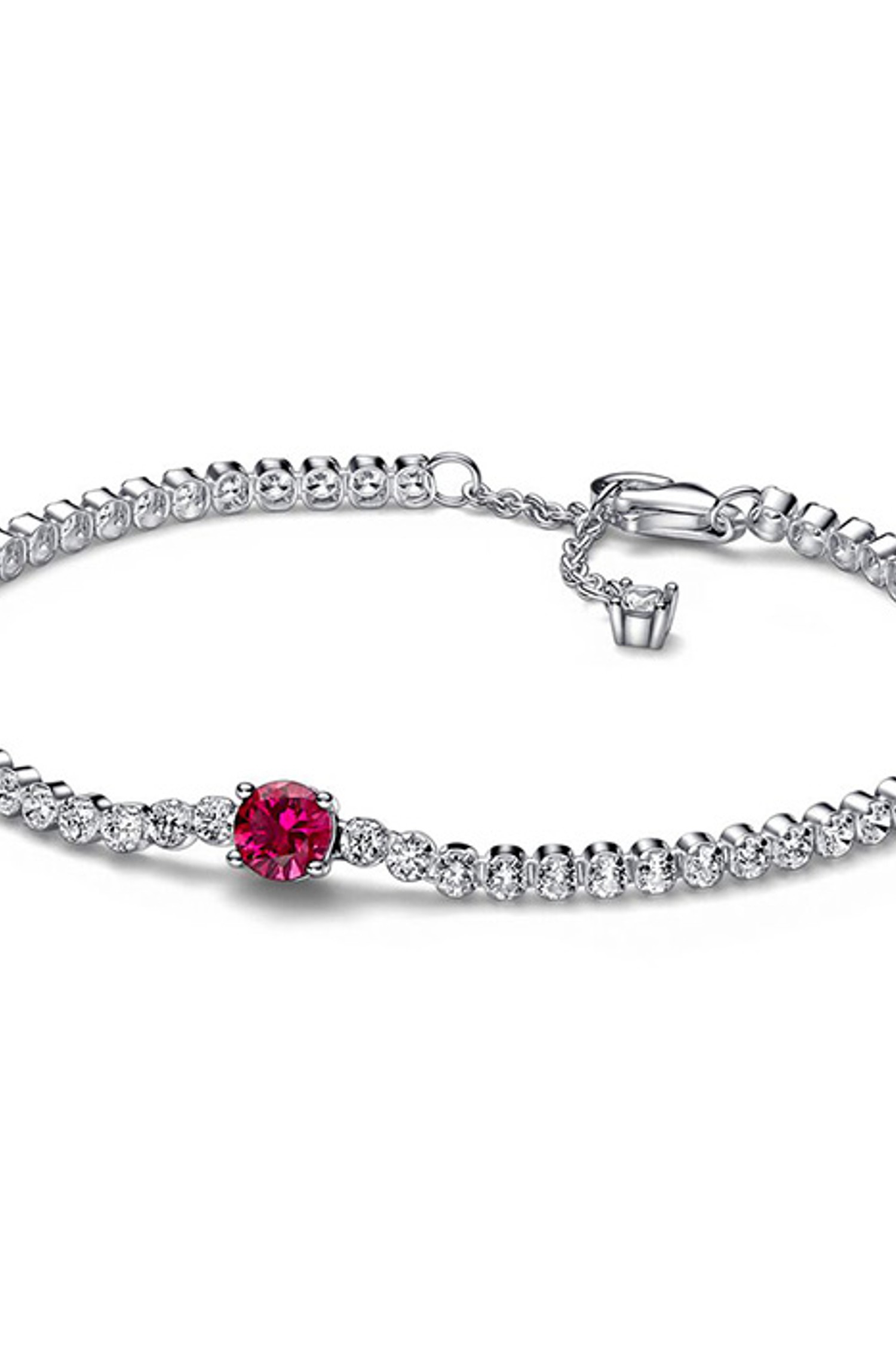 판도라 레드 스파클링 라운드 테니스 팔찌 592403C01_PANDORA