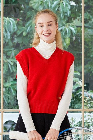 Fine Wool 브이넥 베스트 RD_NITINA