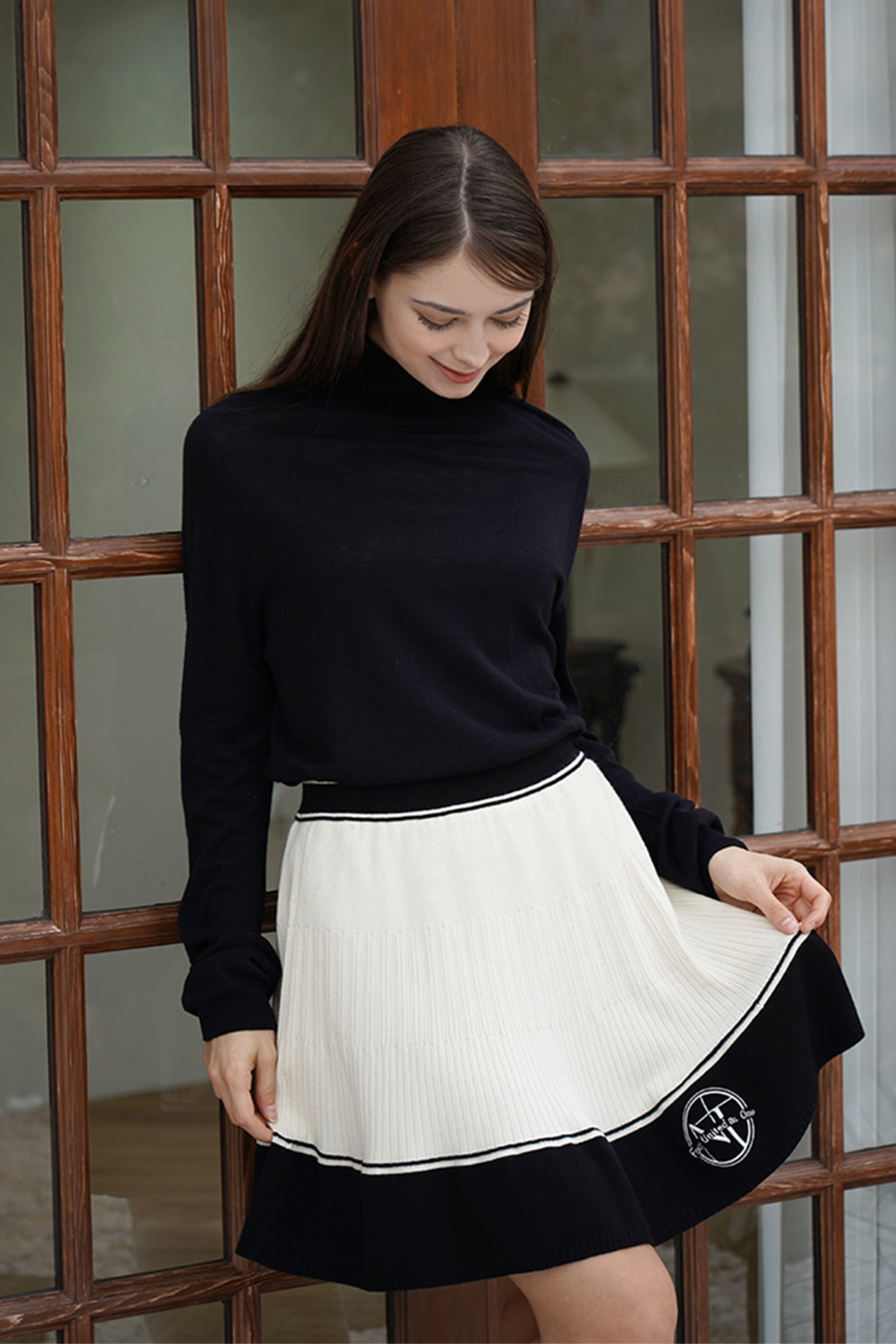 플레어 니트 스커트 IV_NITINA