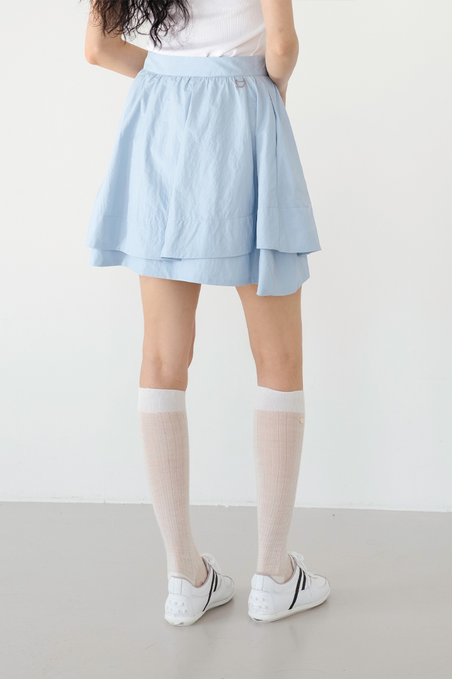 샤이니 더블 플레어 스커트 S/BL_NITINA