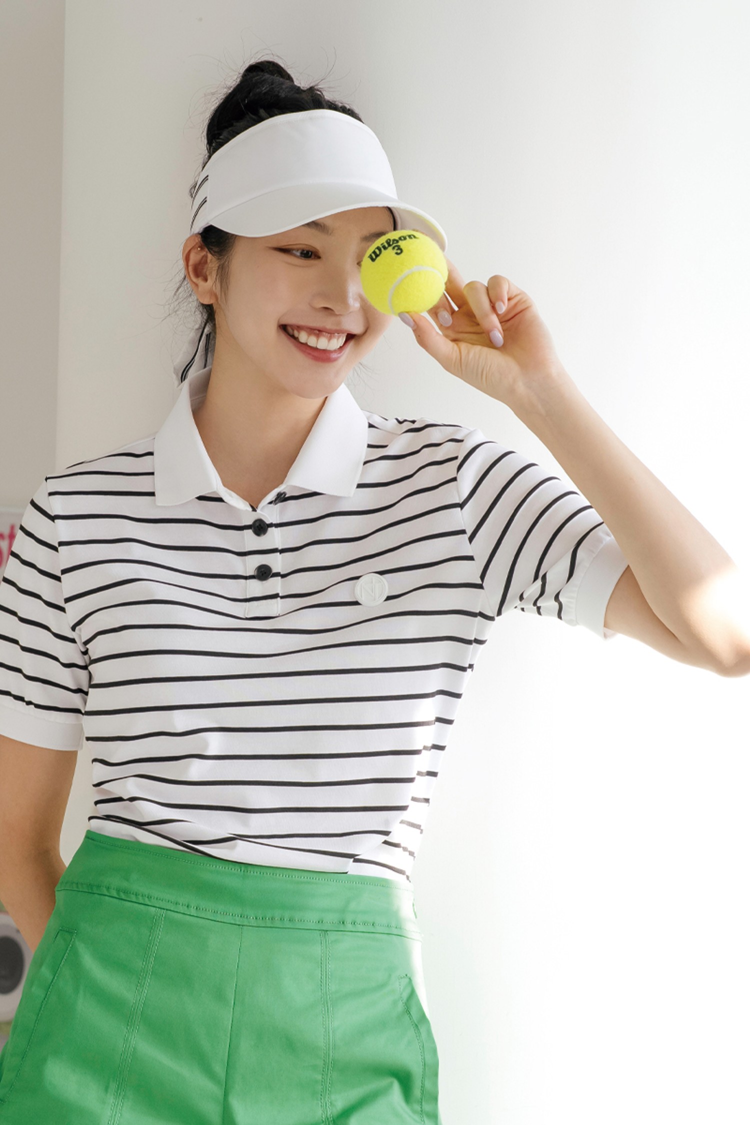 스트라이프 카라 티셔츠 BK_NITINA