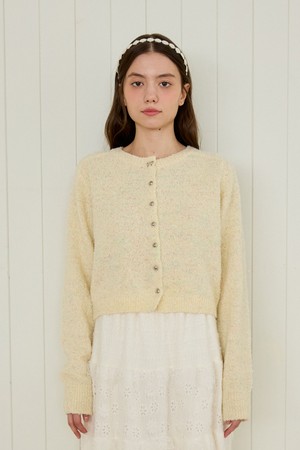 PASTEL PUDDING RIBBON CARDIGAN_YELLOW_PINK PINEAPPLE - 코오롱몰