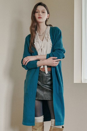 [M.GRAF] 루즈핏 리브 니트 롱 가디건_M.Graf - 코오롱몰