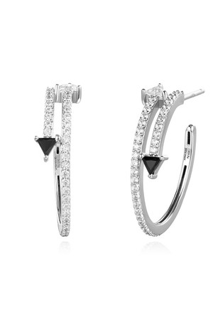 파베 더블 어로우 925 실버 귀걸이 E059-18H_ANIA HAIE - 코오롱몰