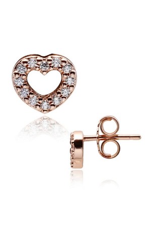 판도라 280528CZ 캡쳐드 하트 로즈 귀걸이_PANDORA - 코오롱몰