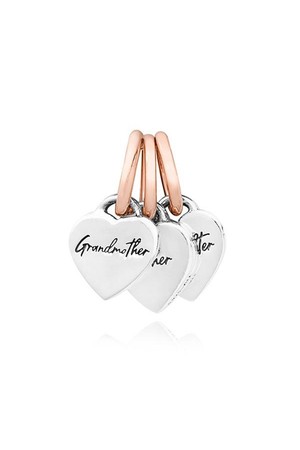 [판도라 PANDORA] 782648C00 스피리터블 패밀리 제너레이션 오브 트리플 하트 투톤 펜던트 겸 댕글 참_PANDORA ...