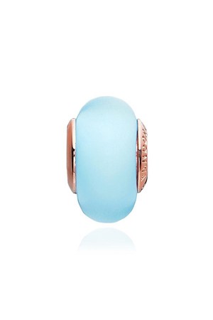 [판도라 PANDORA] 789420C00 매트 블루 글라스 로즈 무라노 참_PANDORA - 코오롱몰