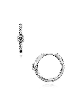 [판도라 PANDORA] 299406C01 스파클링 후프 실버 귀걸이_PANDORA - 코오롱몰