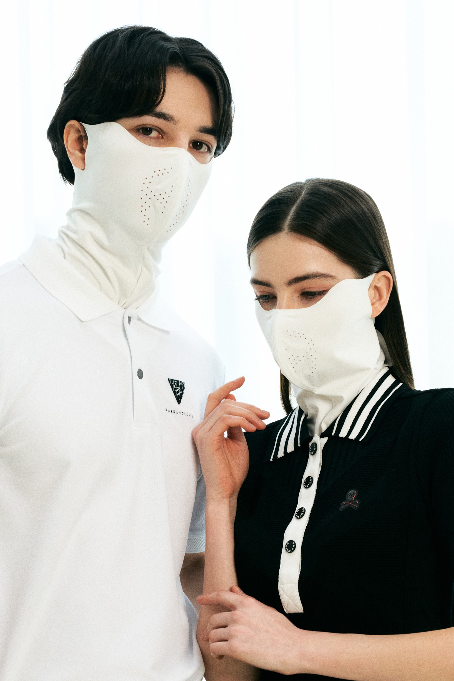 테크스킨 플렉스핏 입체 롱넥 자외선차단 마스크 화이트_TECHSKIN