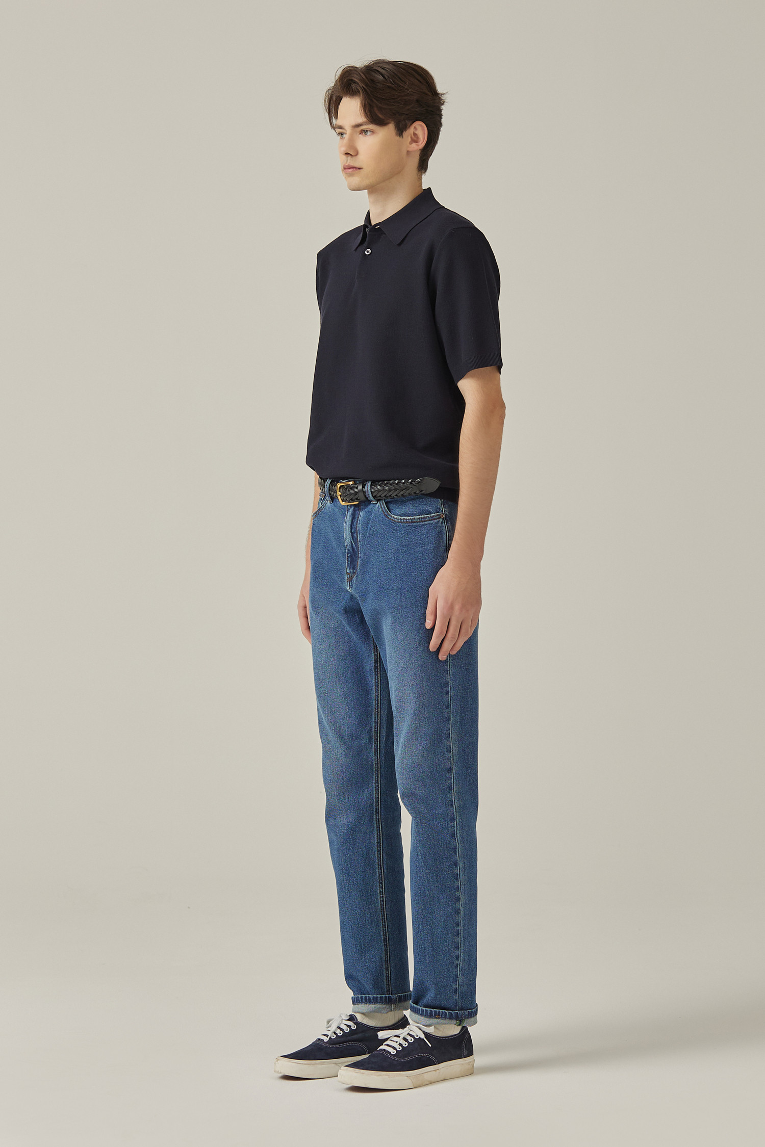 [아놀] 스파클링 니트 카라넥 네이비_CAMBRIDGE MEMBERS