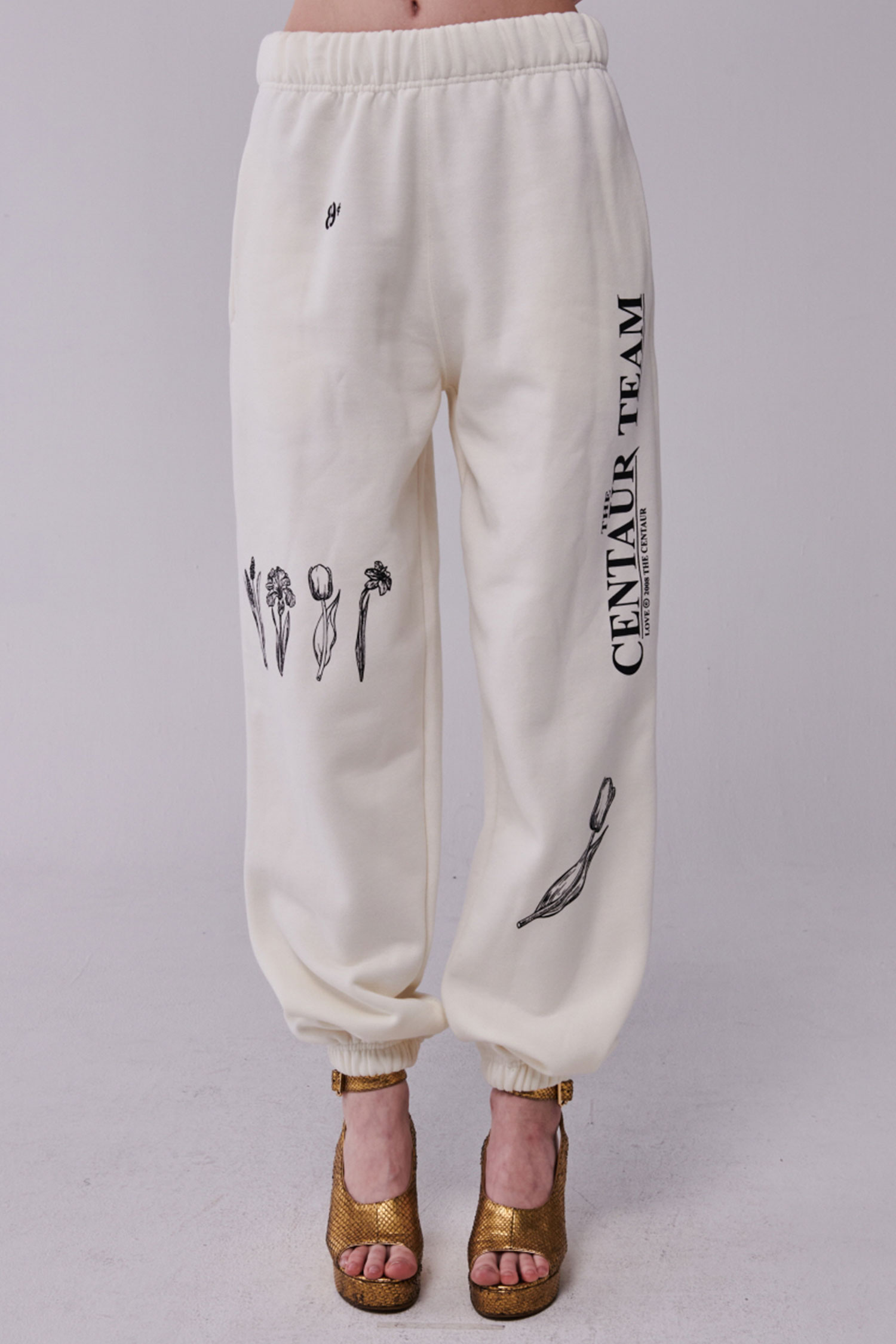 [THE CENTAUR] 22FW EVERY FLOWER SWEATPANTS - IVORY_THE CENTAUR