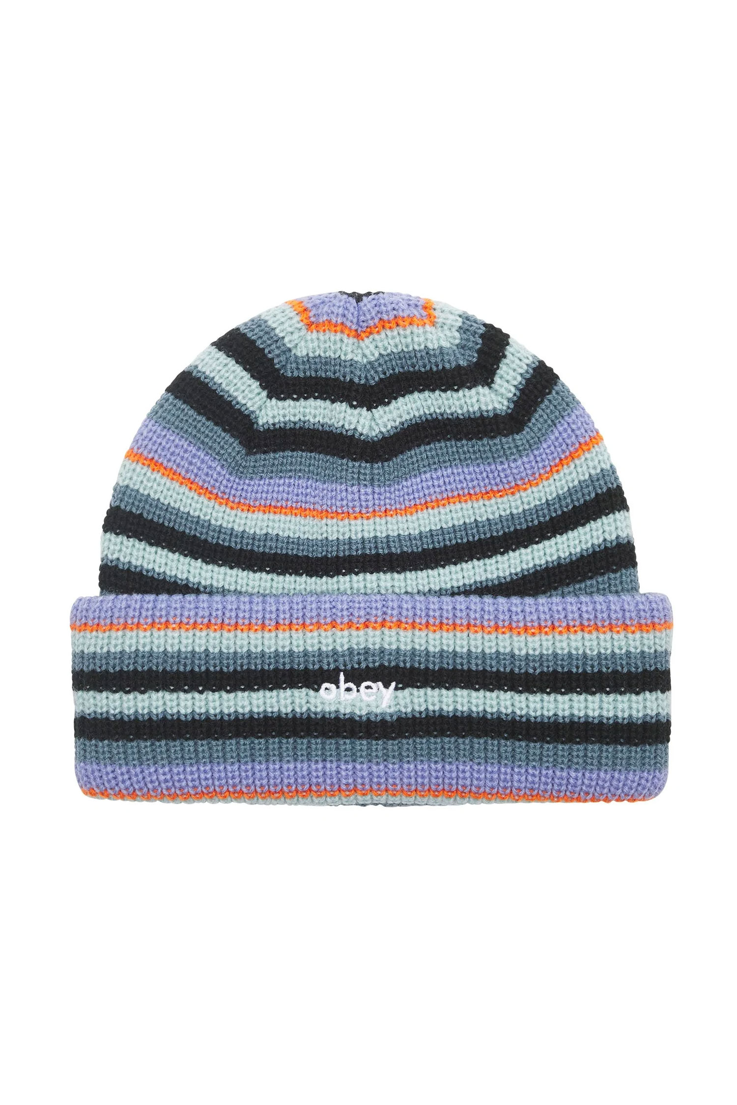 [OBEY] CHARLIE STRIPE BEANIE - DIGITAL VIOLET MULTI_OBEY
