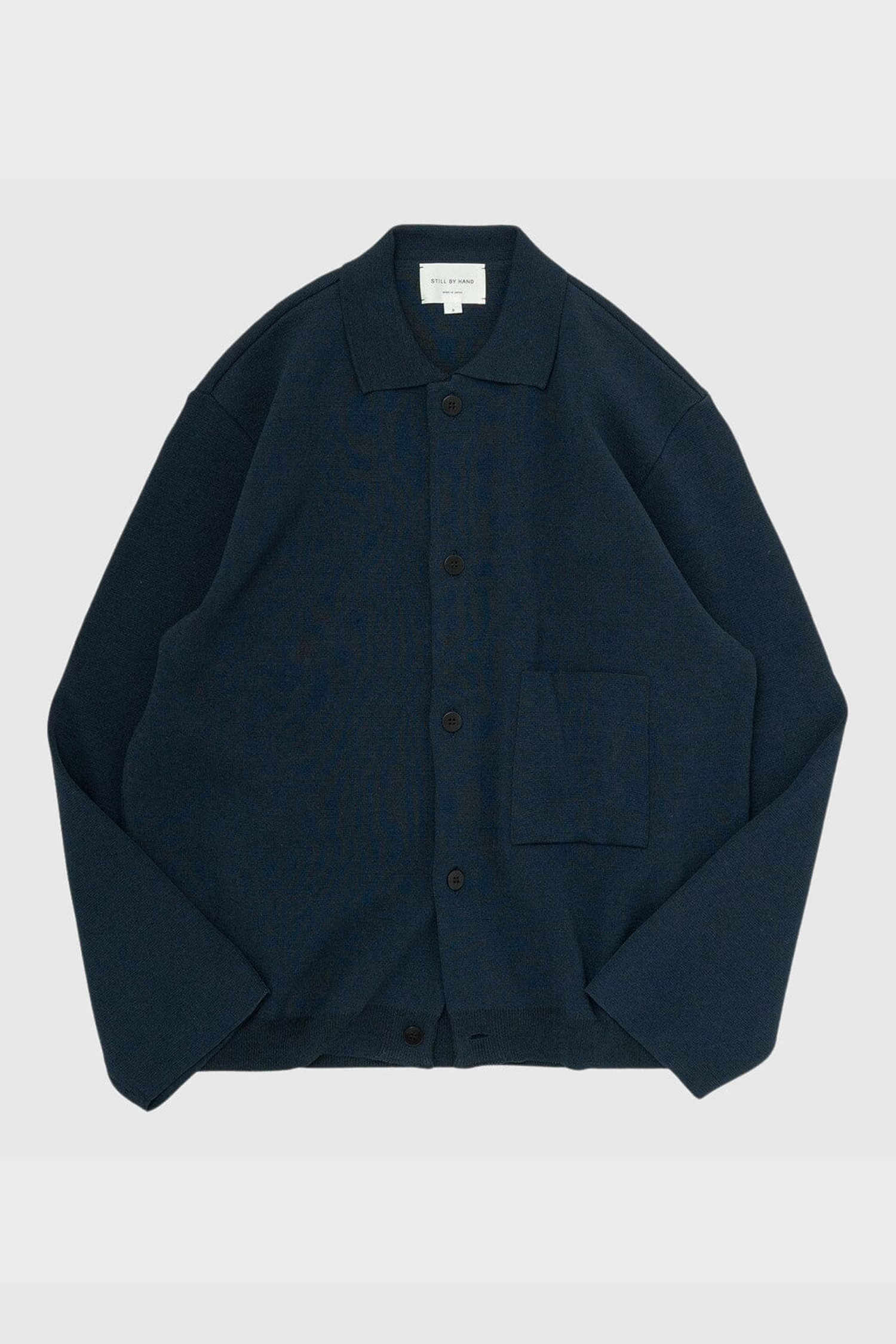 STILL BY HAND_Milano rib cardigan NAVY_STILL BY HAND