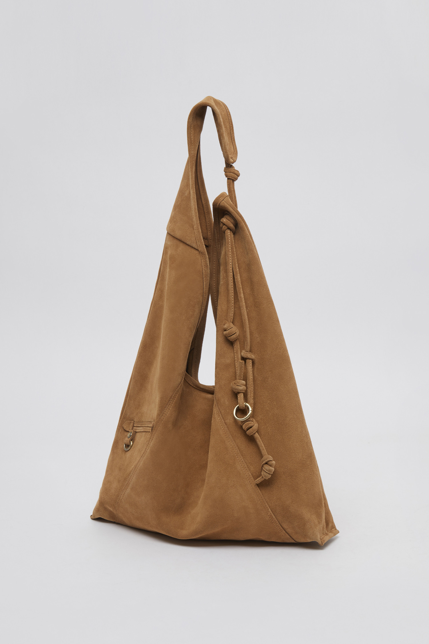 Knotted layer bag(Suede caramel)_Archivépke