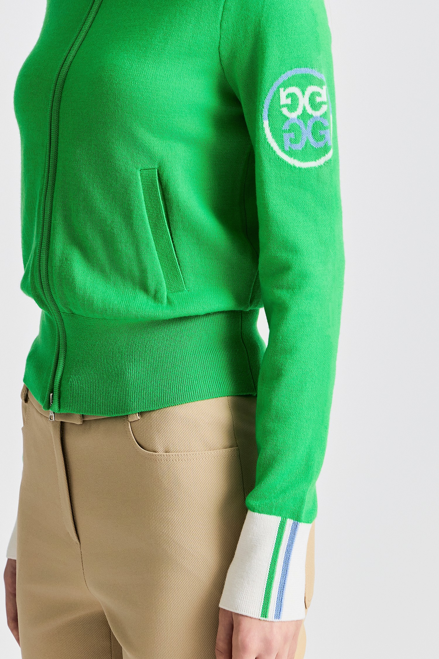 FULL-ZIP COLOUR SWEATER(WOMEN)_G/FORE
