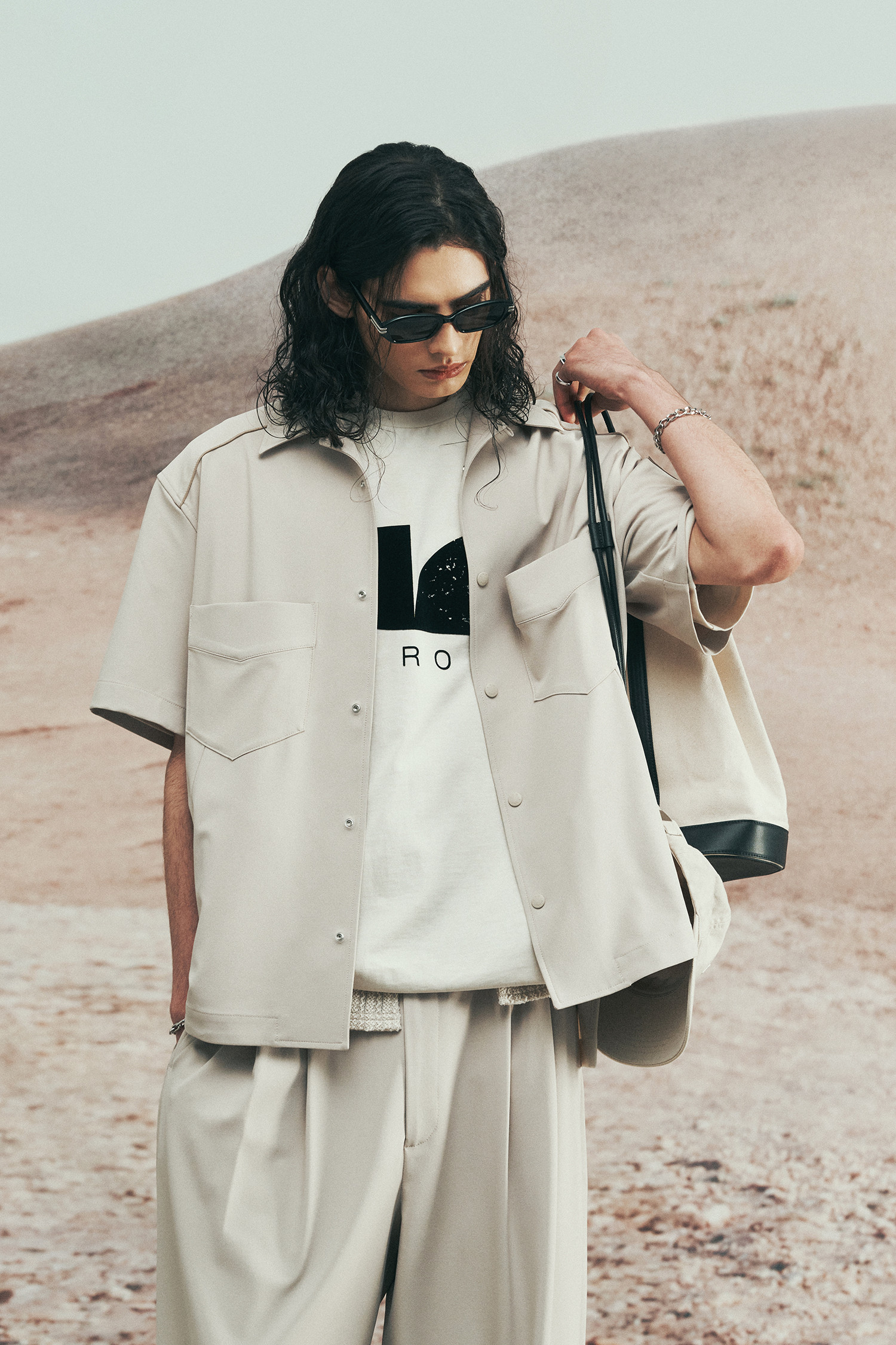 COOLPOLY 셋업 오버핏 셔츠_IRO MEN