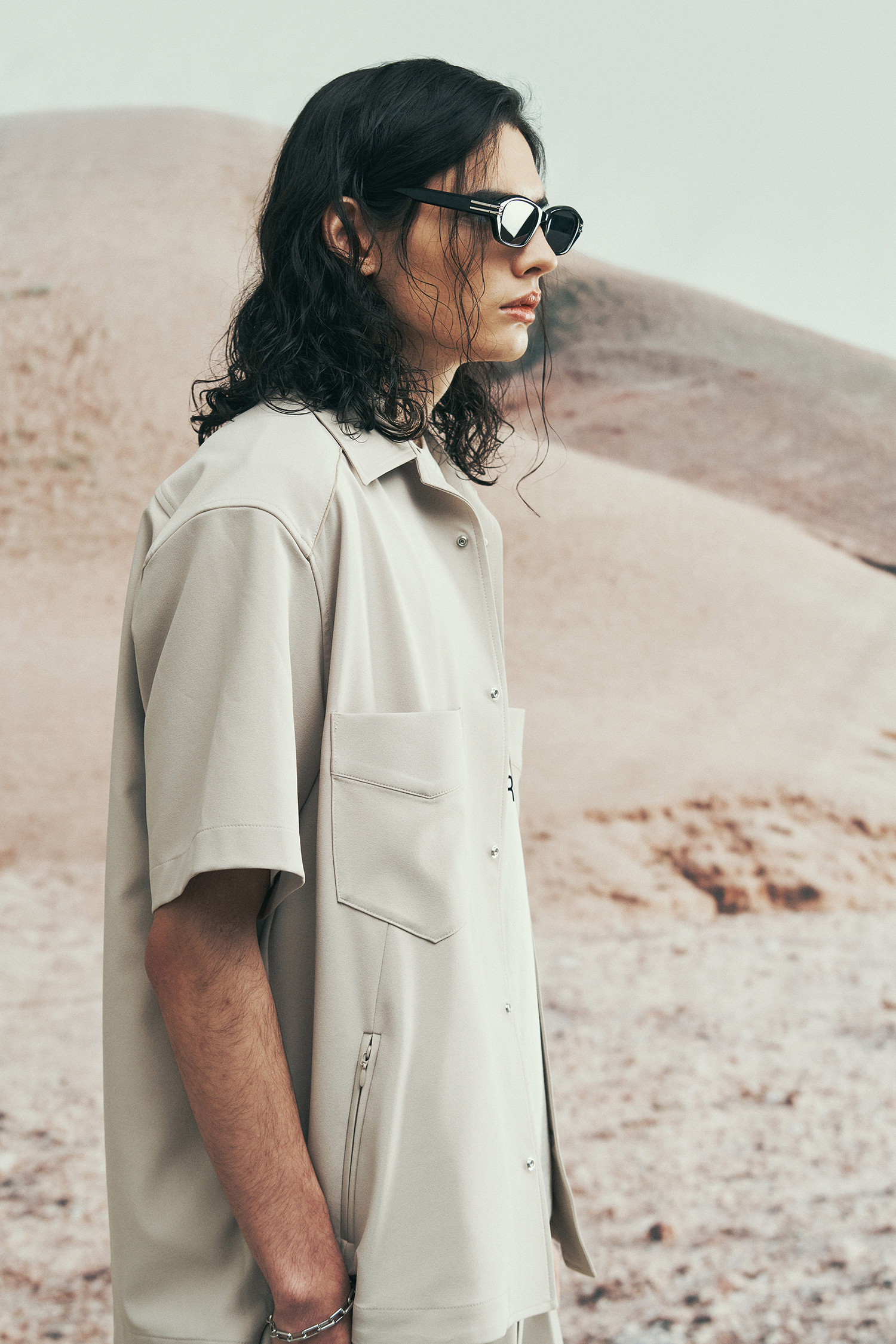 COOLPOLY 셋업 오버핏 셔츠_IRO MEN