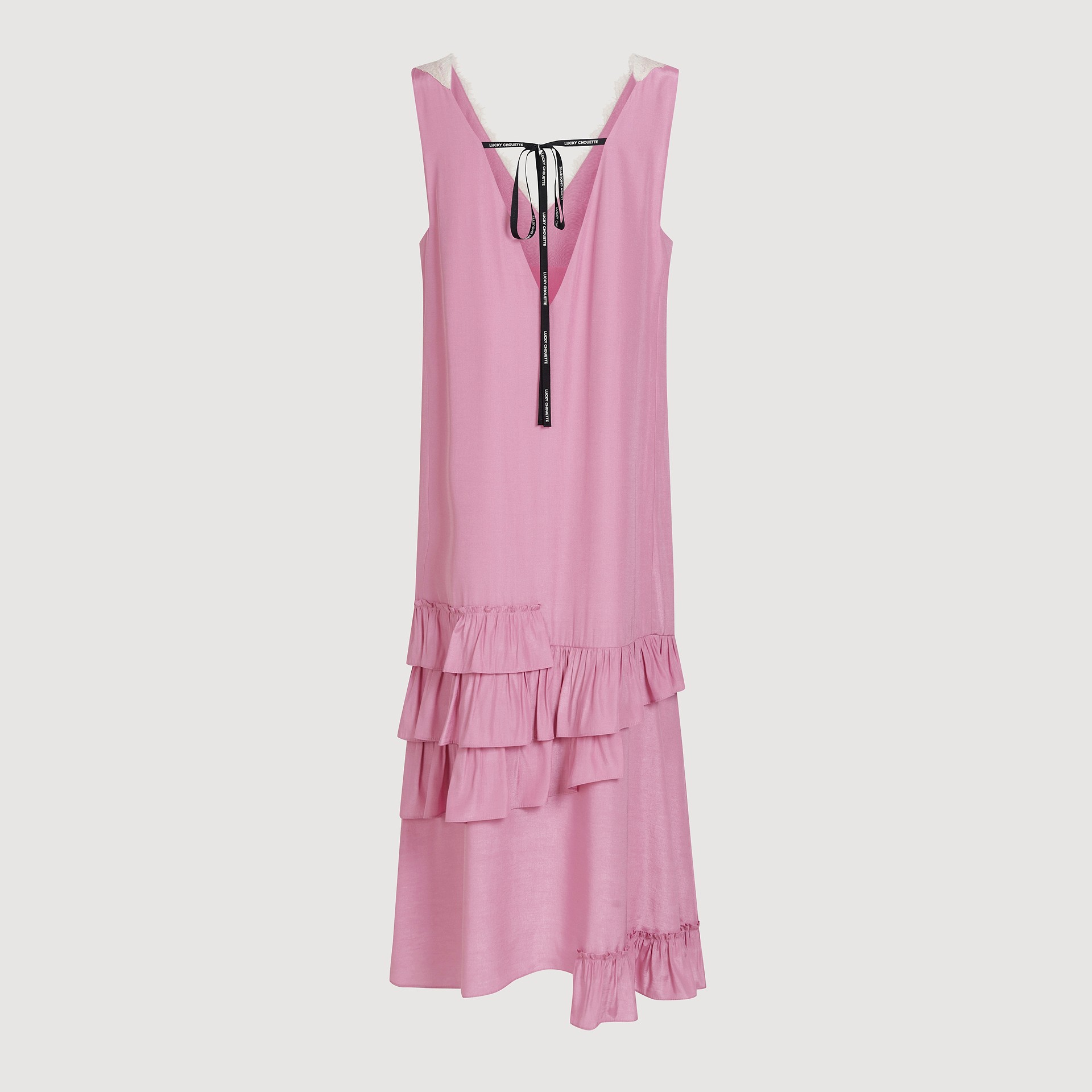 럭키슈에뜨(LUCKY CHOUETTE) [Holiday Edition] Lace Combination Frill Slip ...