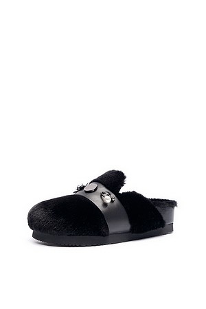 Eco fur mule(black)_SUECOMMA BONNIE