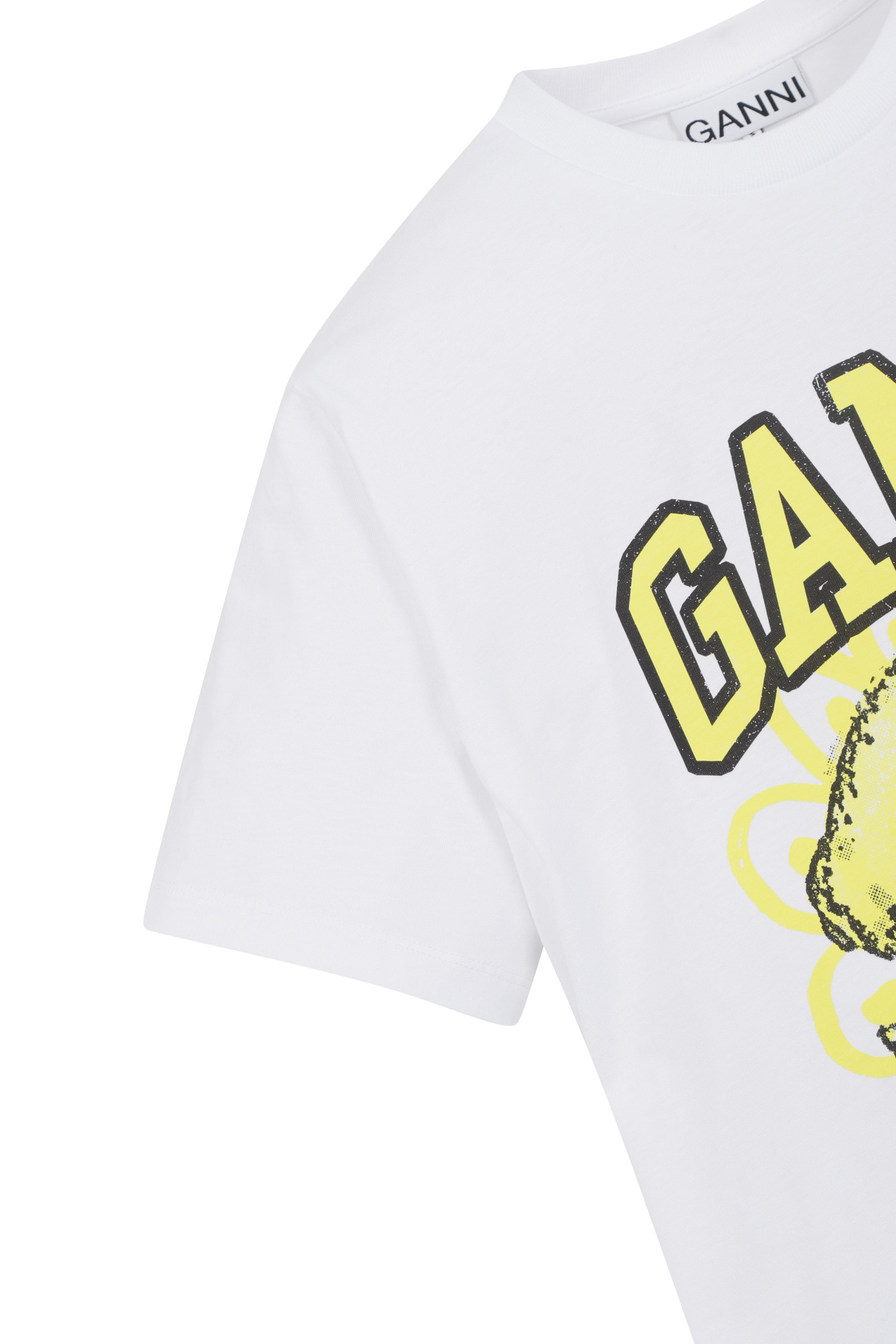 [GANNI] WHITE RELAXED LEMON T-SHIRT_GANNI