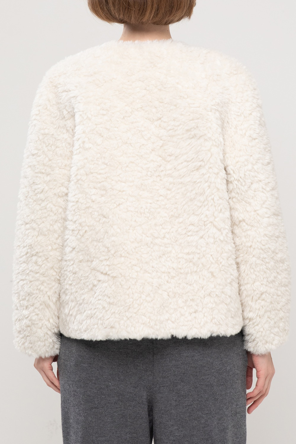 Lamswool Out Pocket Tweed Jacket - Ivory_JMARK New York