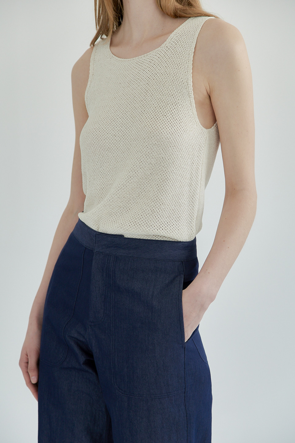 Burnt denim pants (Navy)_A HAUTE