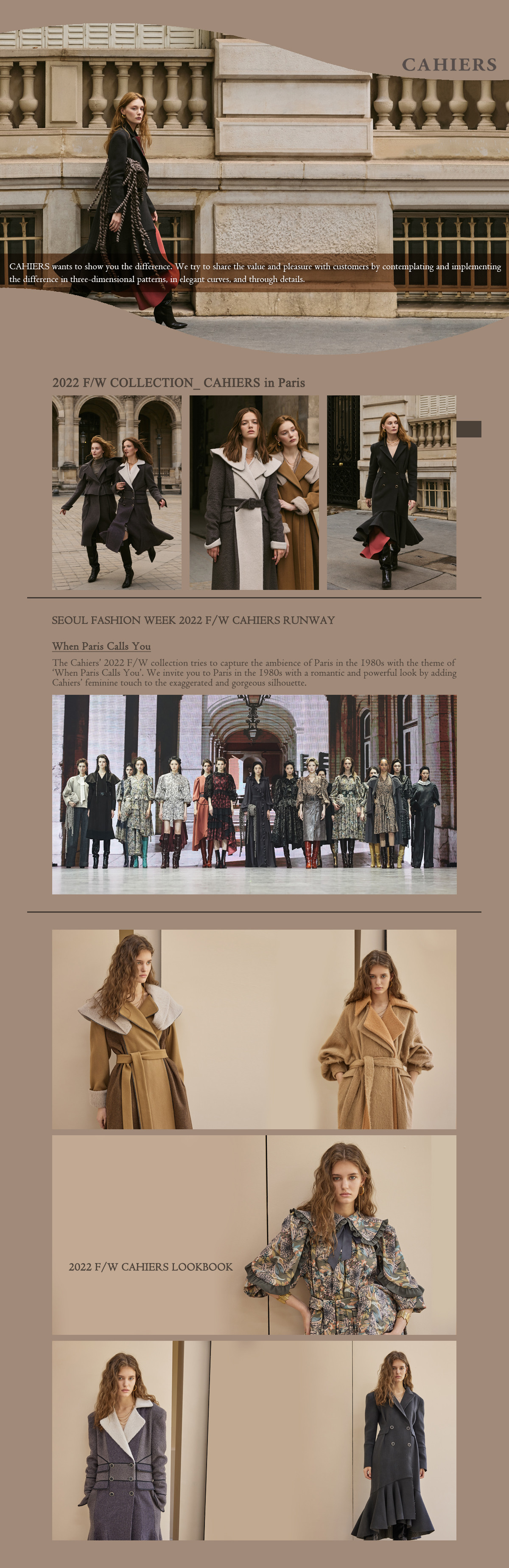 [22FW] 루즈핏 케이프 체크 롱 코트_CAHIERS